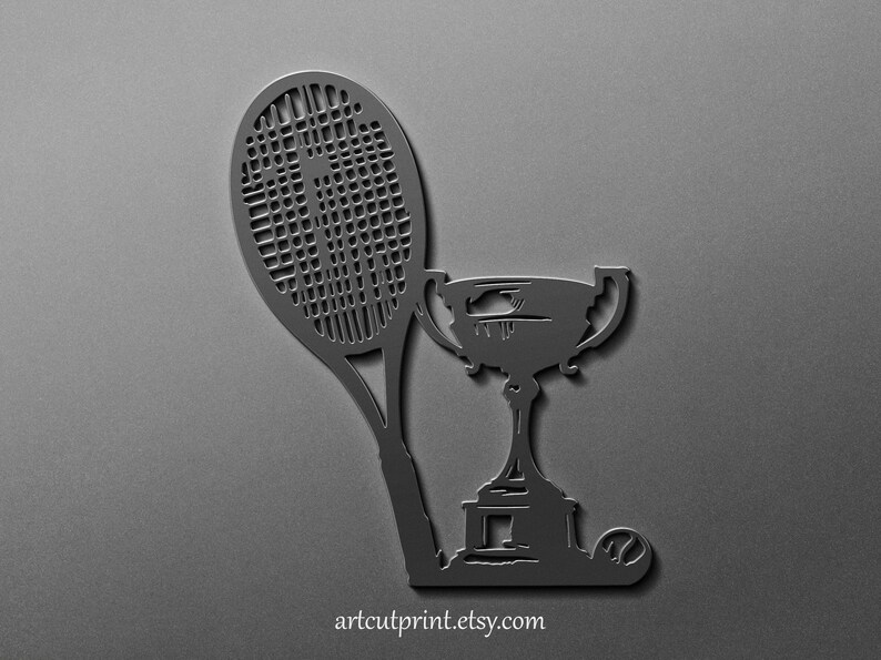 Tennis DXF SVG PNG - Tennis Trophy Sign Cut File for Plasma, Laser ...