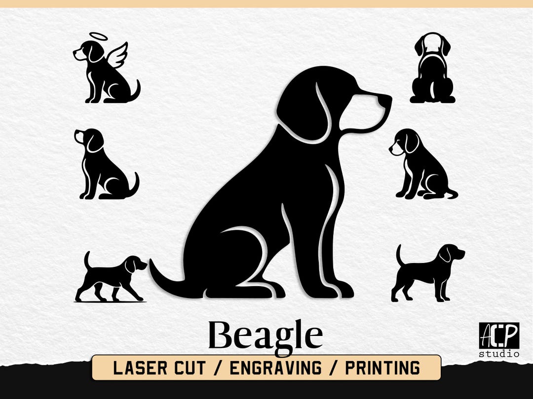 Beagle Dxf - Beagle Dog SVG & PNG Clipart: Single Cut Out File for ...