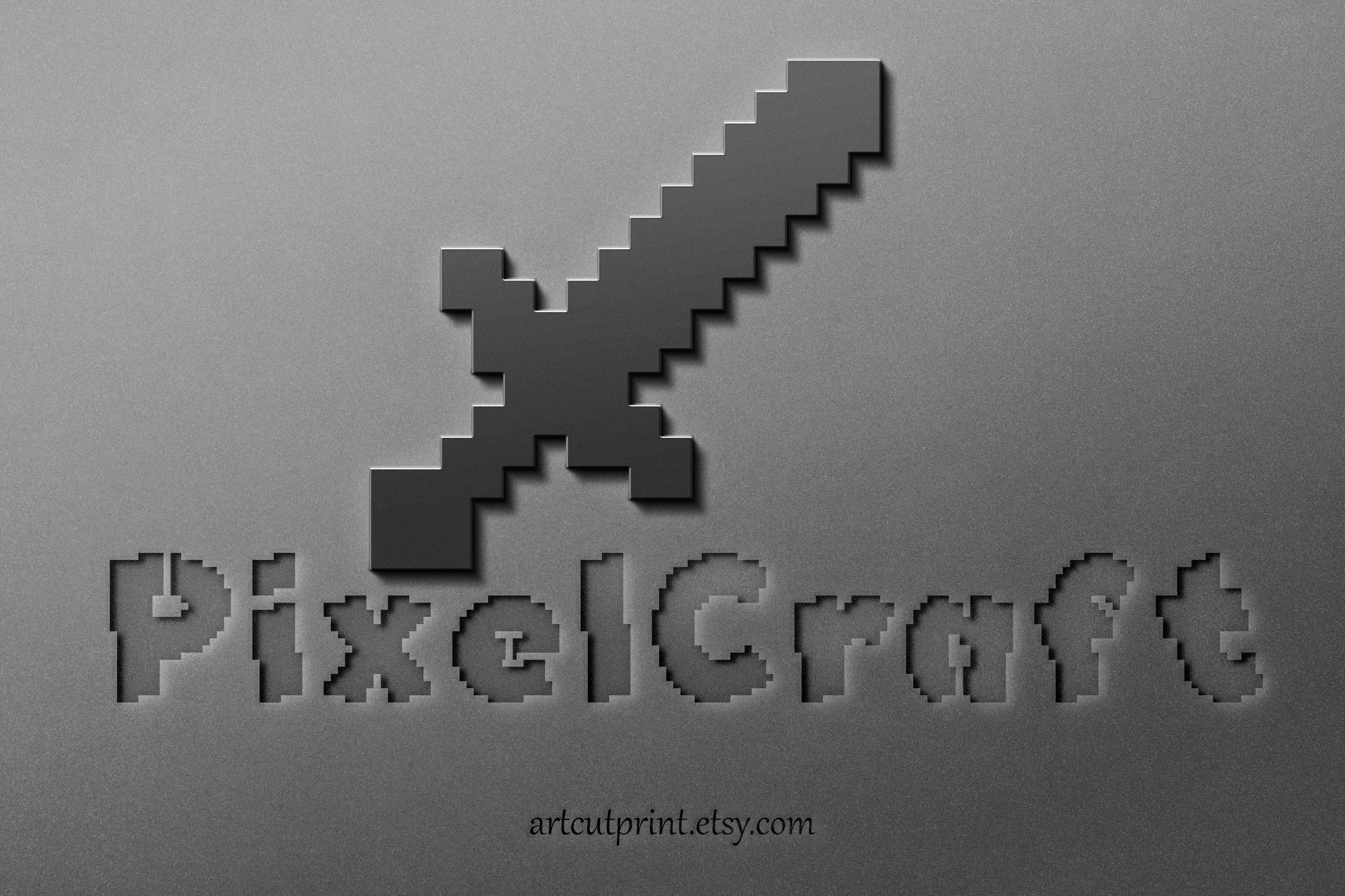 Pixel Stencil Font - Dxf, Png, Ttf, Otf, Svg: Pixelcraft Pixelated ...
