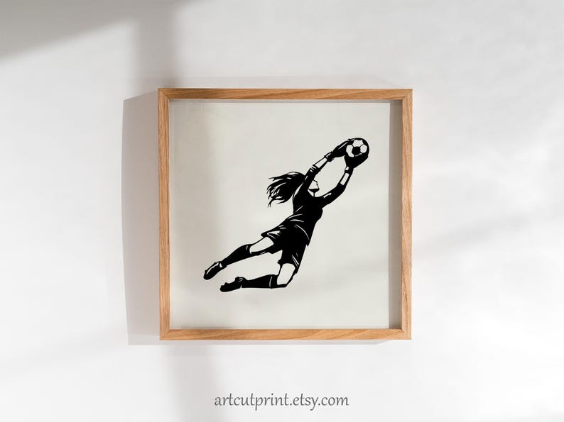 Woman Goalkeeper SVG, Female Soccer Goalie Silhouette PNG, Sports DXF ...