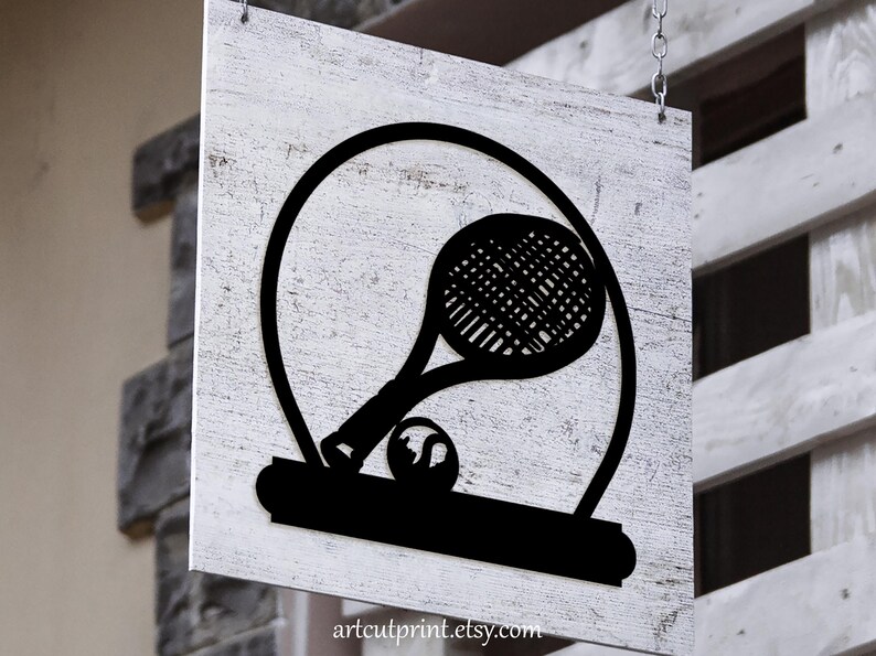 Raquete de Tênis SVG - Silhueta de Bola de Tênis PNG DXF, Arquivo ...