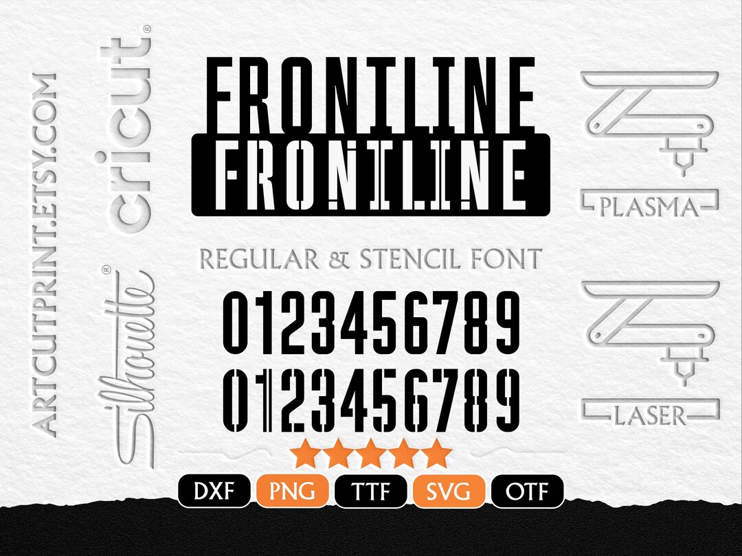Military Stencil Font - Dxf, Png, Ttf, Otf, Svg, Military Alphabet ...