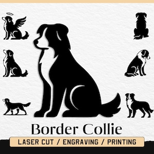 Border Collie PNG SVG DXF - Border Collie Dog Clipart Silhouette for ...