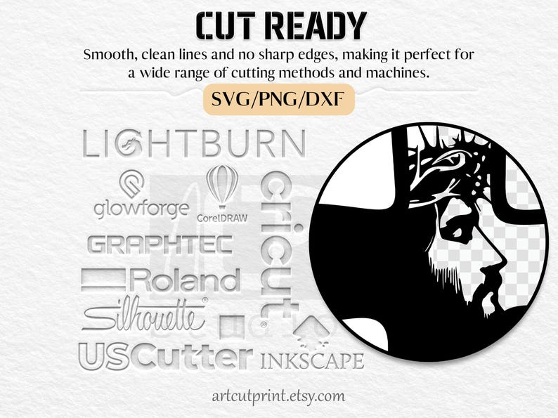 Jesus DXF File - Jesus Cross Dxf Cut File, Christ SVG & PNG, Wall Art ...