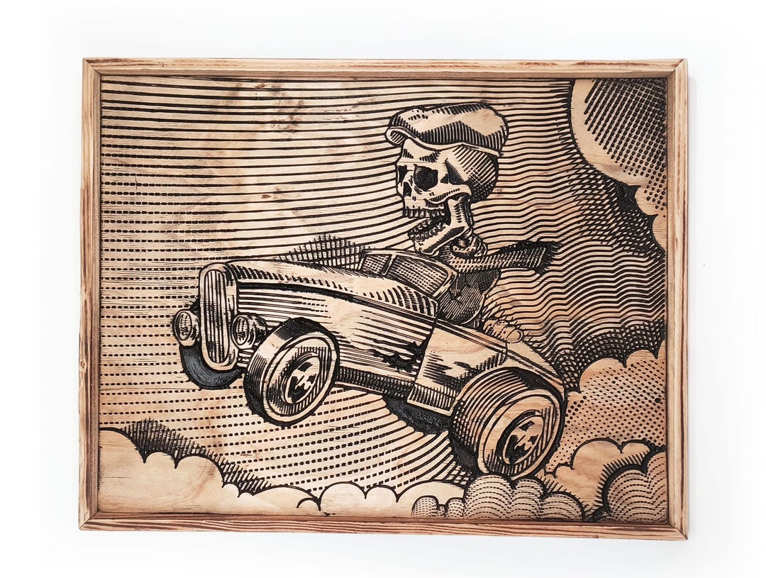 1932 Hot Rod Race Car Wood Carving Art - 24x34 Framed Wall Decor - Etsy