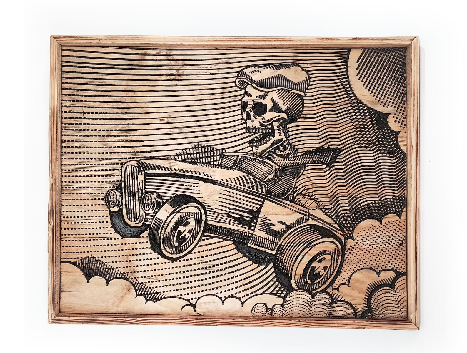1932 Hot Rod Race Car Wood Carving Art - 24x34 Framed Wall Decor - Etsy