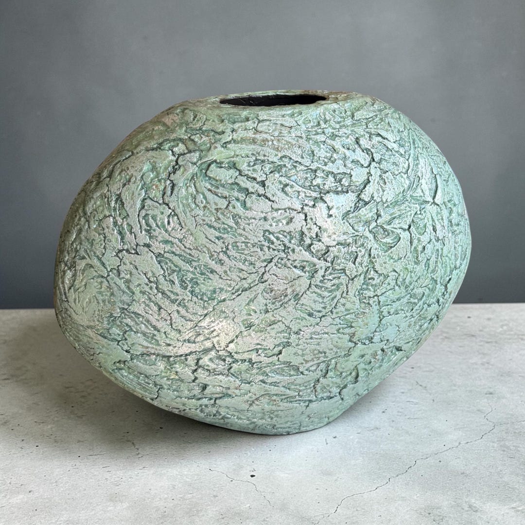 Handmade Designer Vase | Cracked Texture | Modern & Artistic | Lava ...