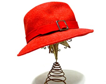 Red fedora | Etsy