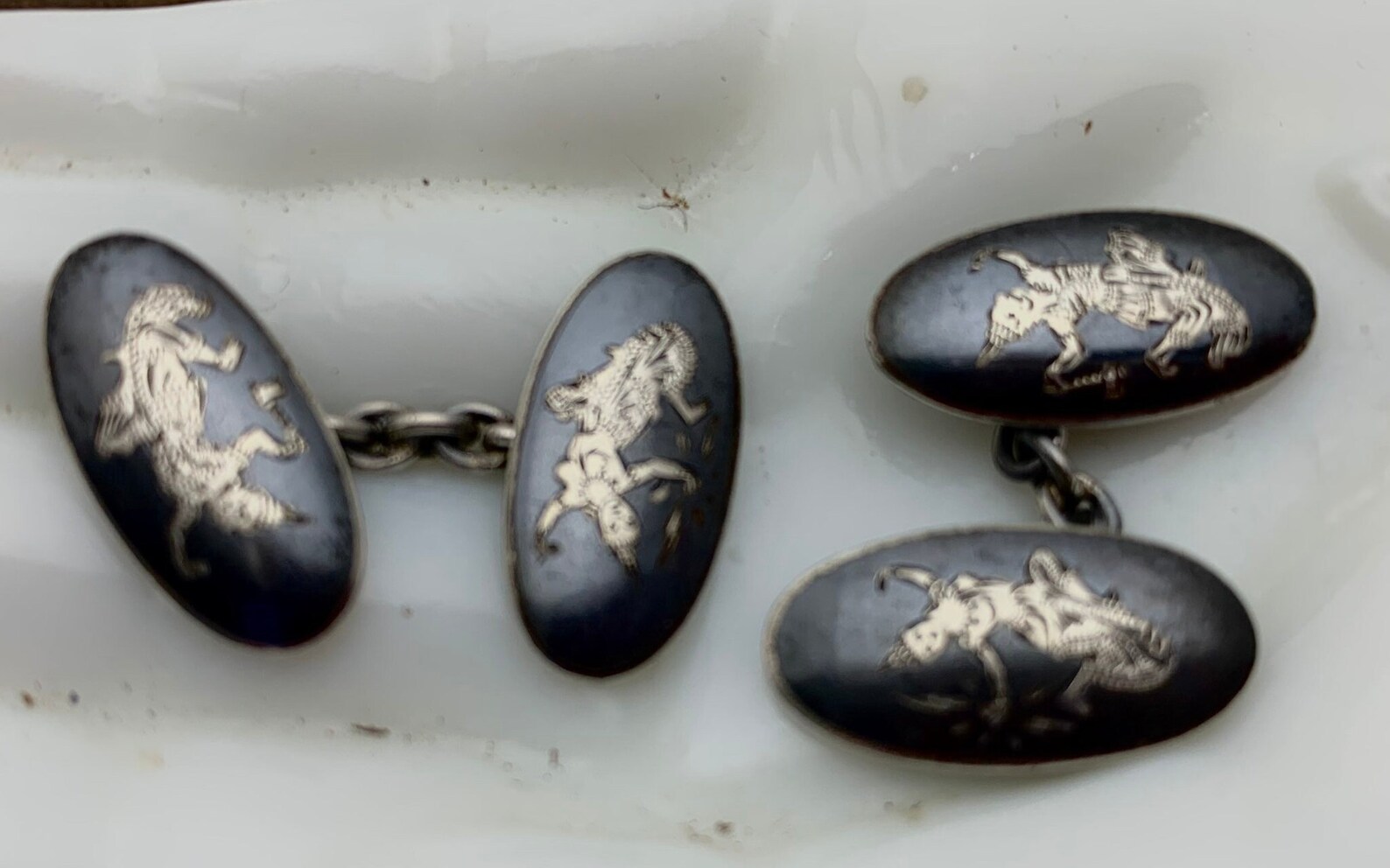Siam Sterling Silver Chain Cufflinks With Hindu Goddess - Etsy