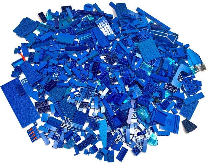 2 Pounds Blue Legos in Varying Shades, Lego Pieces With Tiles, Bricks ...