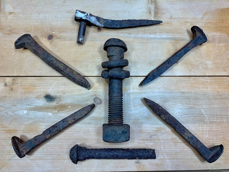 Antique Railroad Bolts & Spikes, Vintage Blacksmith Hardware for ...