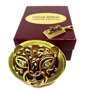 Vintage Edgar Berebi Panther Box With Charm: Rhinestone Enamel, Limited ...