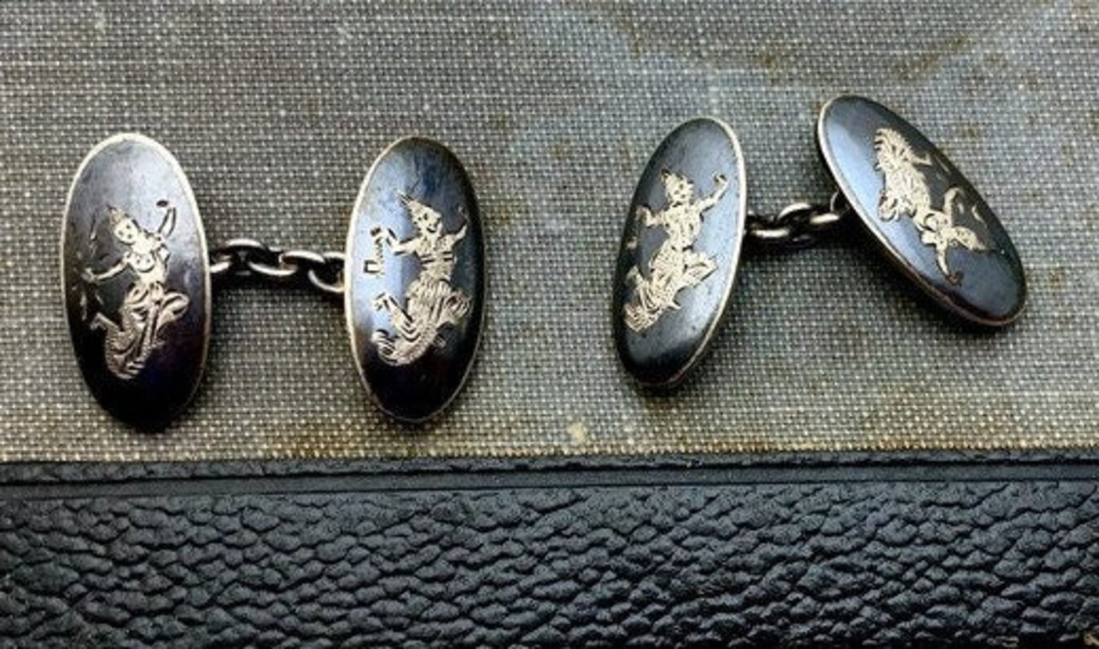 Siam Sterling Silver Chain Cufflinks With Hindu Goddess - Etsy