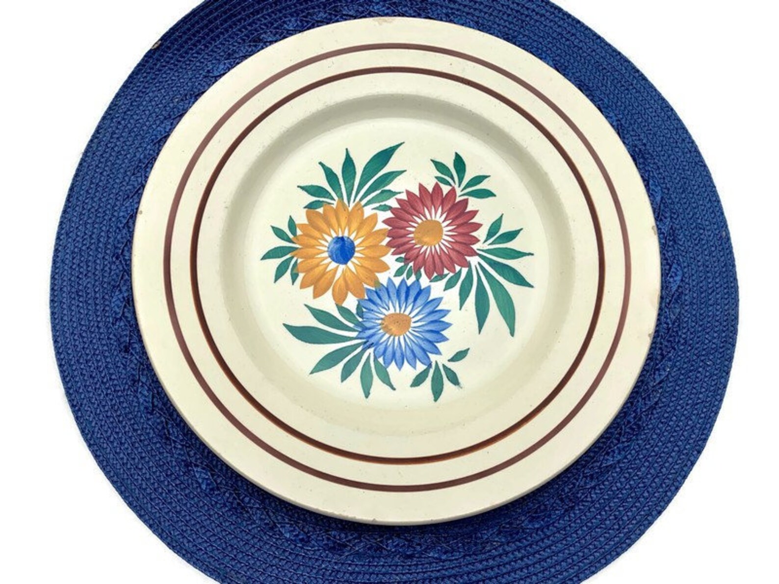 Antique French Plates Set of 2 Hand Painted Francais H.B.C. | Etsy