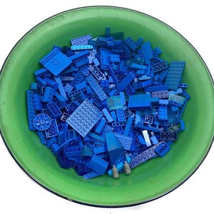 2 Pounds Blue Legos in Varying Shades, Lego Pieces With Tiles, Bricks ...