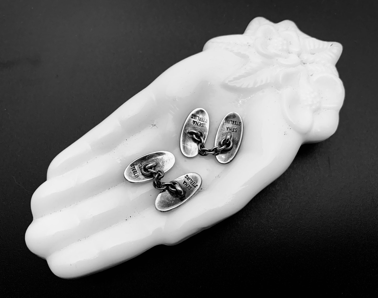 Siam Sterling Silver Chain Cufflinks With Hindu Goddess - Etsy