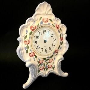 Vintage Floral Ceramic Clock Face: Mantel Tabletop Decor - Etsy