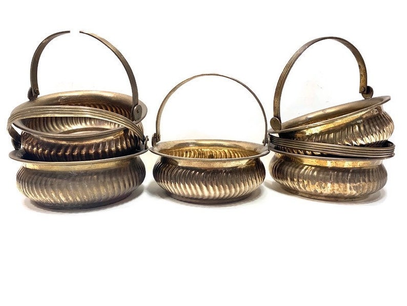 Vintage Brass Baskets With Handles Set of 5 Rosenthal Netter - Etsy