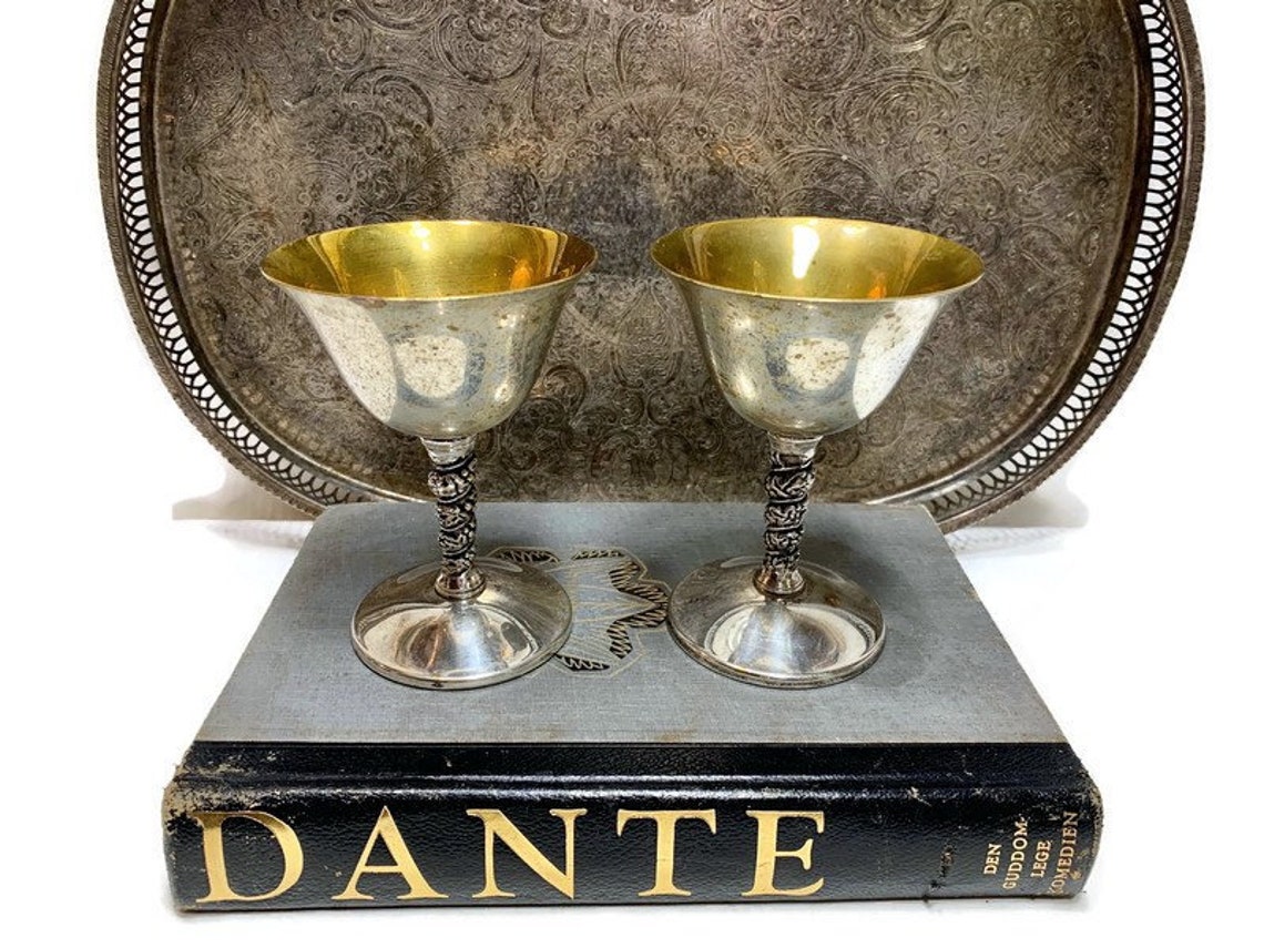 Silver Plated Goblets Set of 2 Vintage Valero Chalices - Etsy
