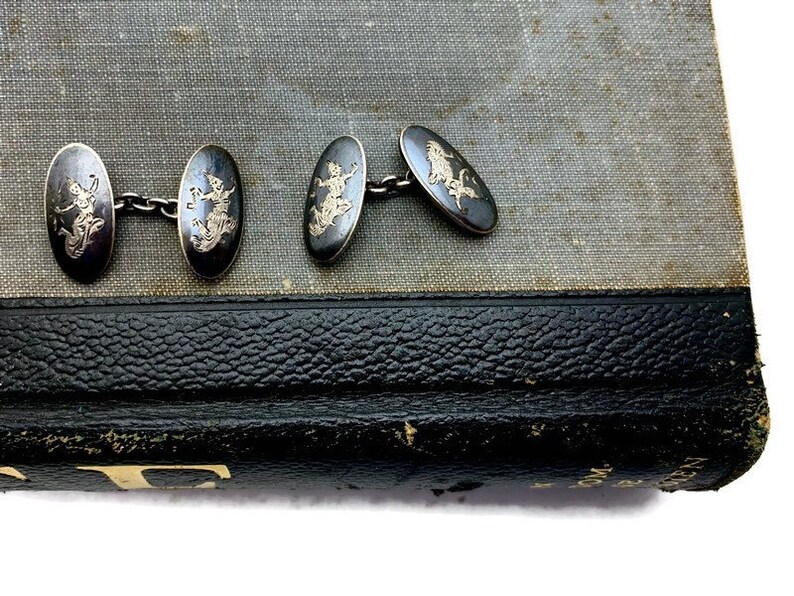 Siam Sterling Silver Chain Cufflinks With Hindu Goddess | Etsy