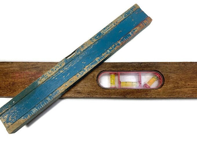 2 Wood Levels, Vintage 24" Craftsman and 12" Handy Andy Glass Bubble ...