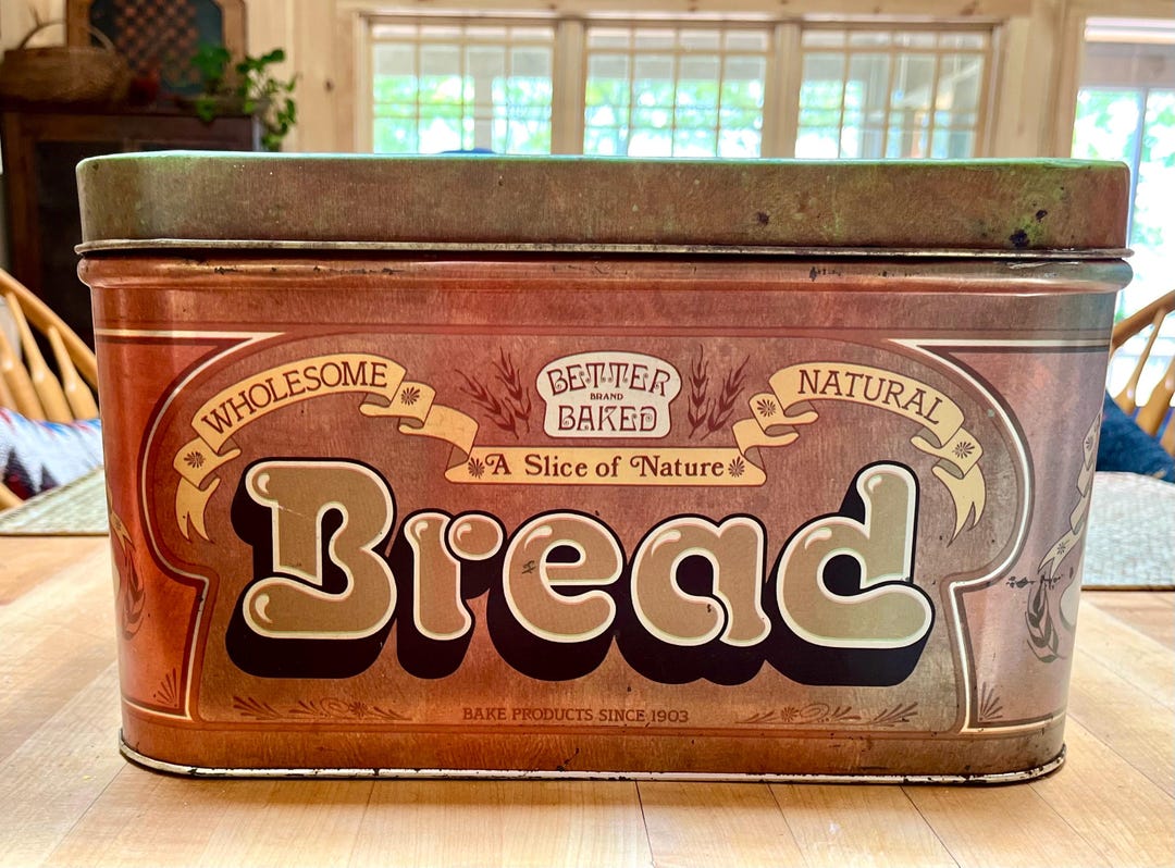 Tin Bread Box, Vintage 1970s Cheinco Storage Container - Etsy