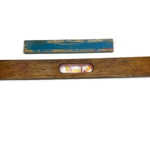 2 Wood Levels, Vintage 24" Craftsman and 12" Handy Andy Glass Bubble ...