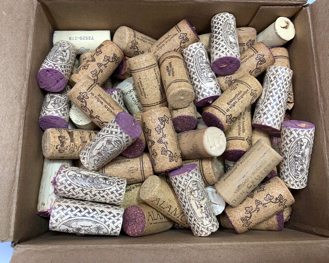 150 Wine Corks Used Real and Synthetic Cork Red Wine Stains | Etsy