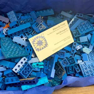 2 Pounds Blue Legos in Varying Shades, Lego Pieces With Tiles, Bricks ...