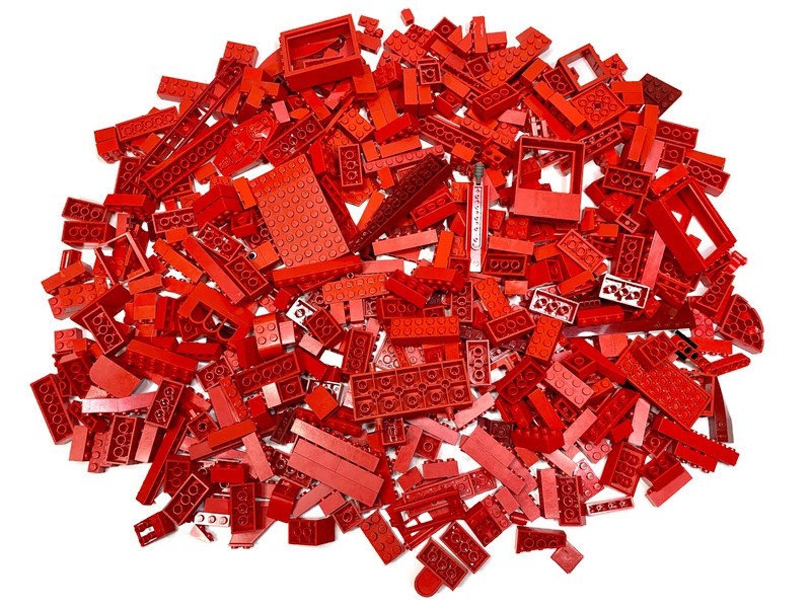 2 Pounds Red Legos Lego Pieces With Tiles Bricks Plates & - Etsy