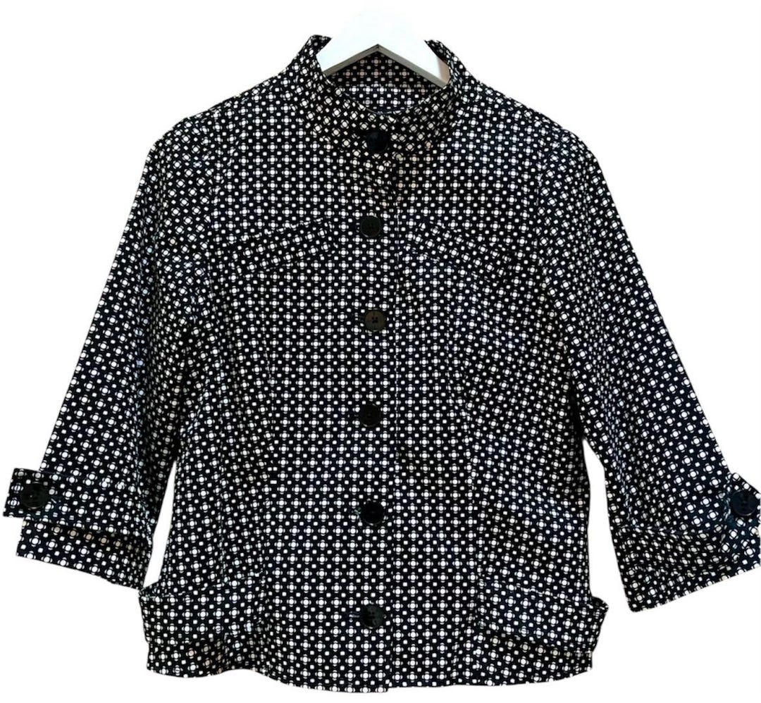 Vintage Willi Smith Cotton Blouse Jacket: Black & White 3/4 Sleeve ...
