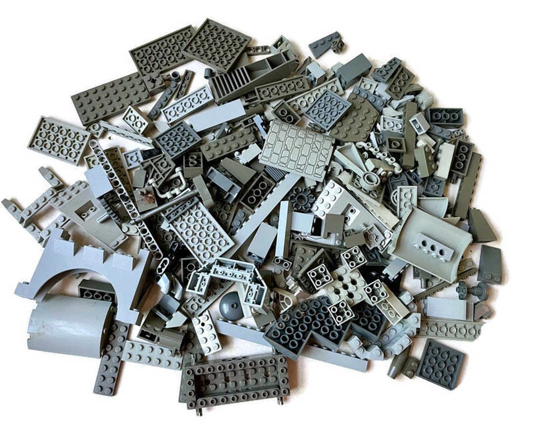 1 Pound Light and Dark Gray Legos, Lego Pieces With Tiles, Bricks ...