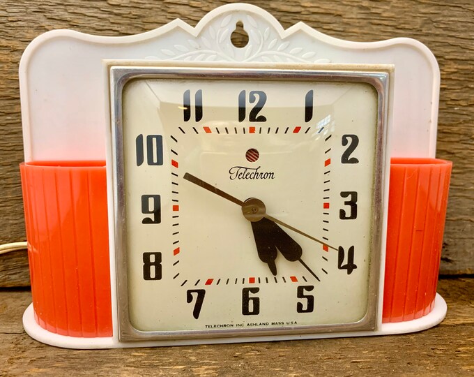 Telechron Electric Clock, Vintage 1940s "ivy" Wall or Desk Clock 2H33 ...