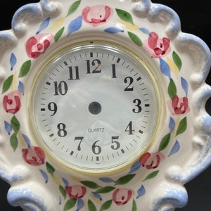 Vintage Floral Ceramic Clock Face: Mantel Tabletop Decor - Etsy