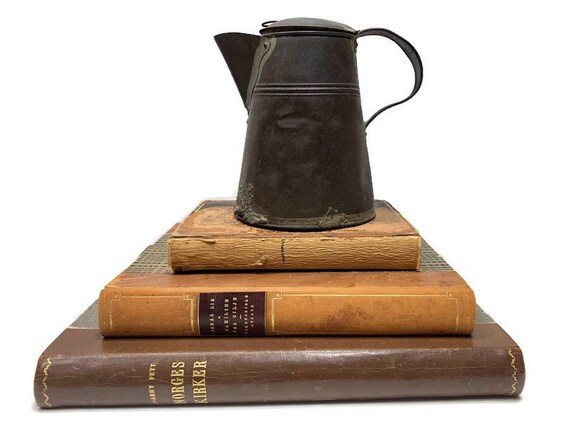 Primitive Coffee Pot Antique 19th Century Handmade Tin | Etsy