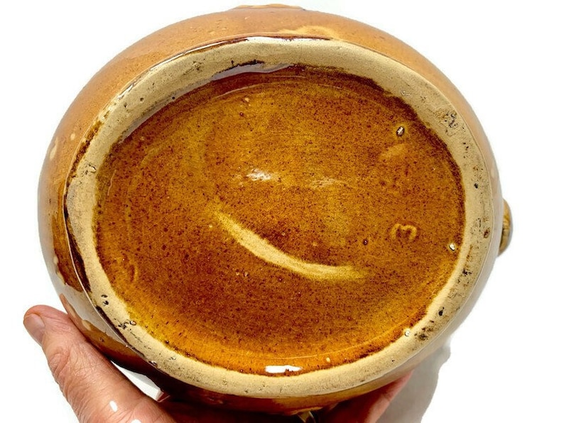 Antique Rockingham Pitcher Brown Glazed Pottery With Raised - Etsy