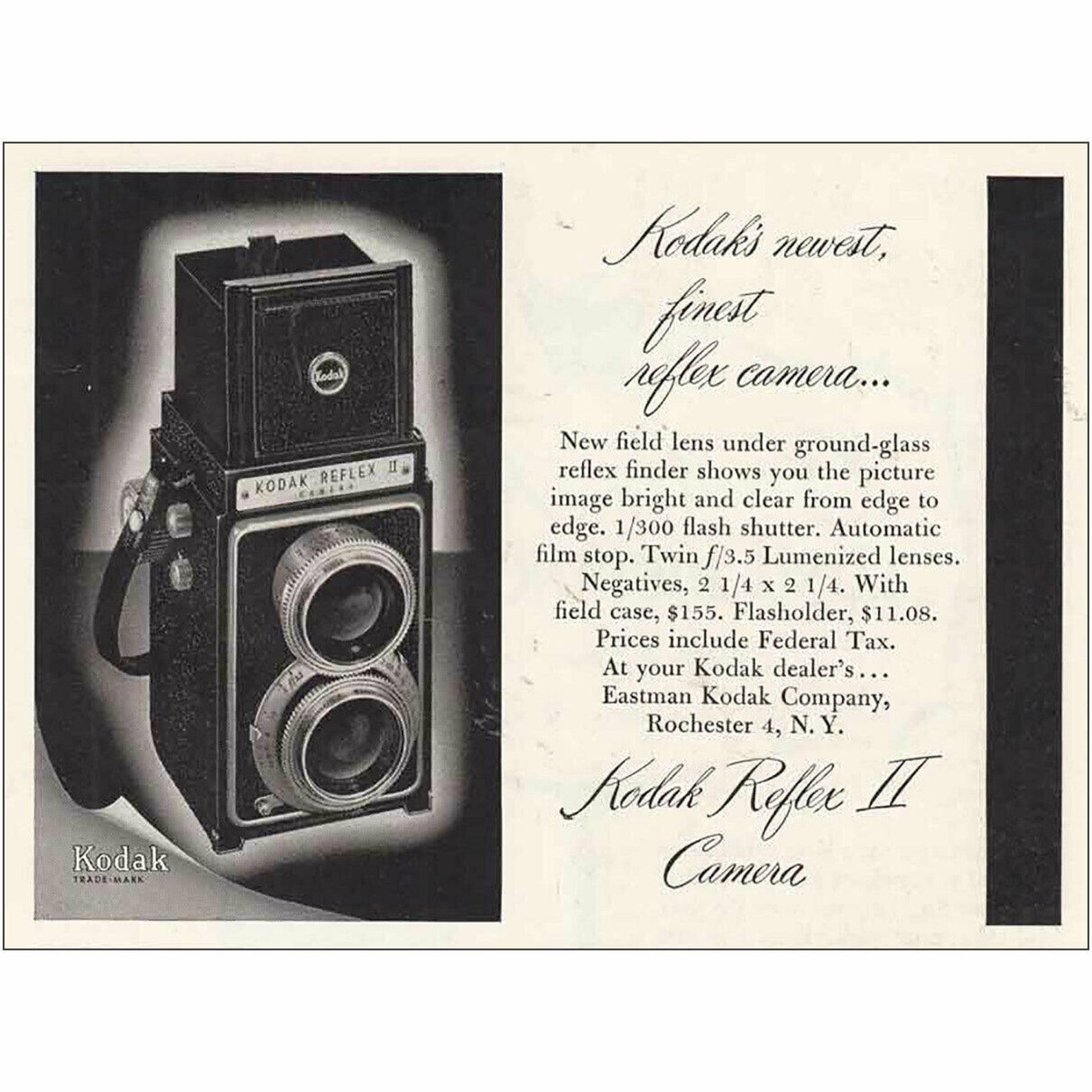 Kodak Reflex II TLR Box Camera with Leather Field Case | Etsy