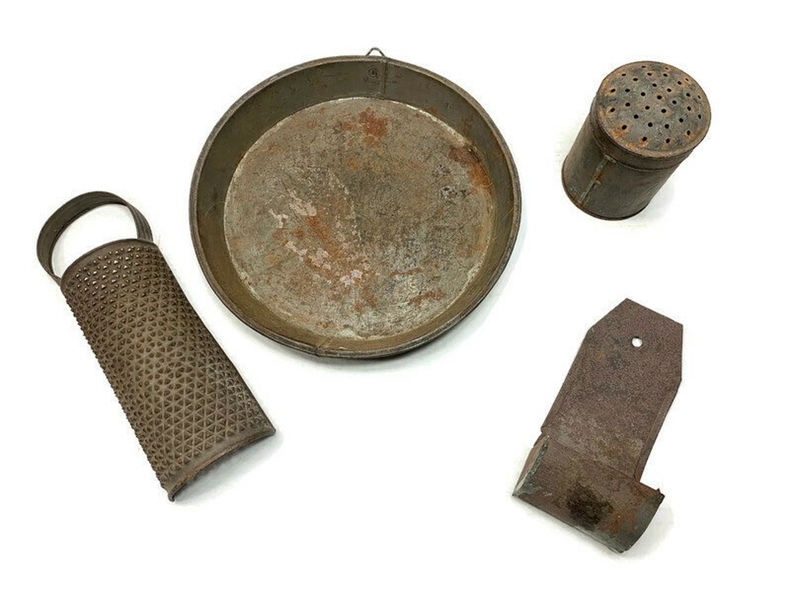 Antique Primitive Tinware Collection Rustic Farmhouse Kitchen | Etsy