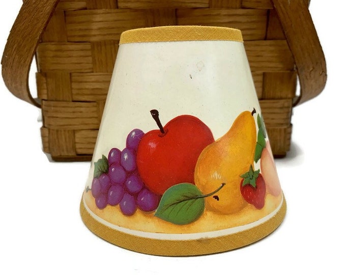 Small Paper Lampshade With Fruit, Vintage Clip on Candelabra Lamp Shade ...