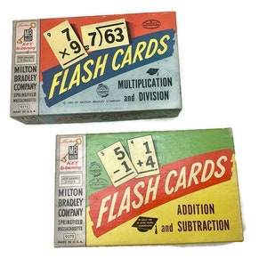 Math Flash Cards in Original Boxes Vintage 1950s Milton - Etsy