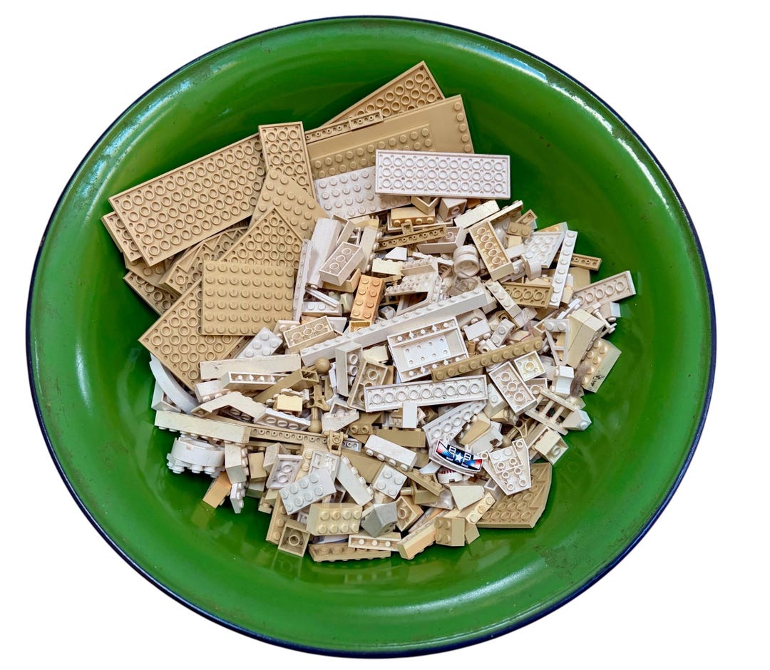 2 Pounds White & Beige Legos, Lego Pieces With Tiles, Bricks, Plates ...