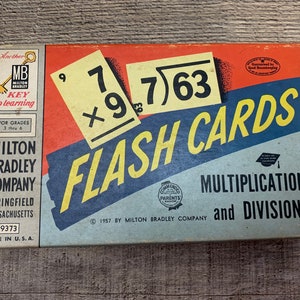 Math Flash Cards in Original Boxes Vintage 1950s Milton - Etsy