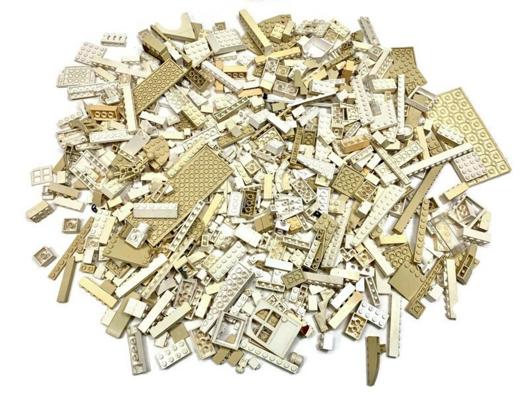 2 Pounds White & Beige Legos, Lego Pieces With Tiles, Bricks, Plates ...