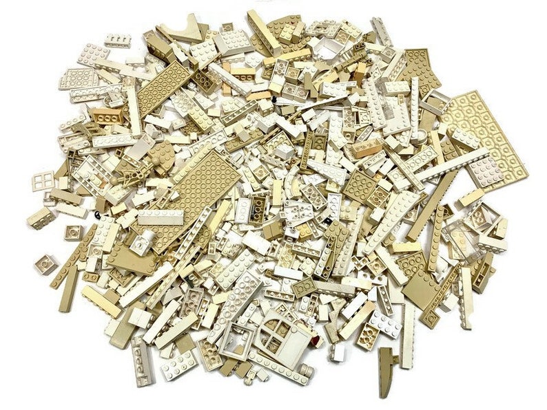 2 Pounds White & Beige Legos Lego Pieces With Tiles Bricks - Etsy