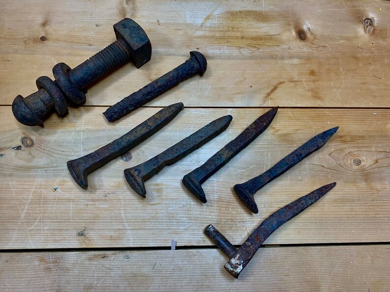 Antique Railroad Bolts & Spikes Vintage Blacksmith Hardware - Etsy