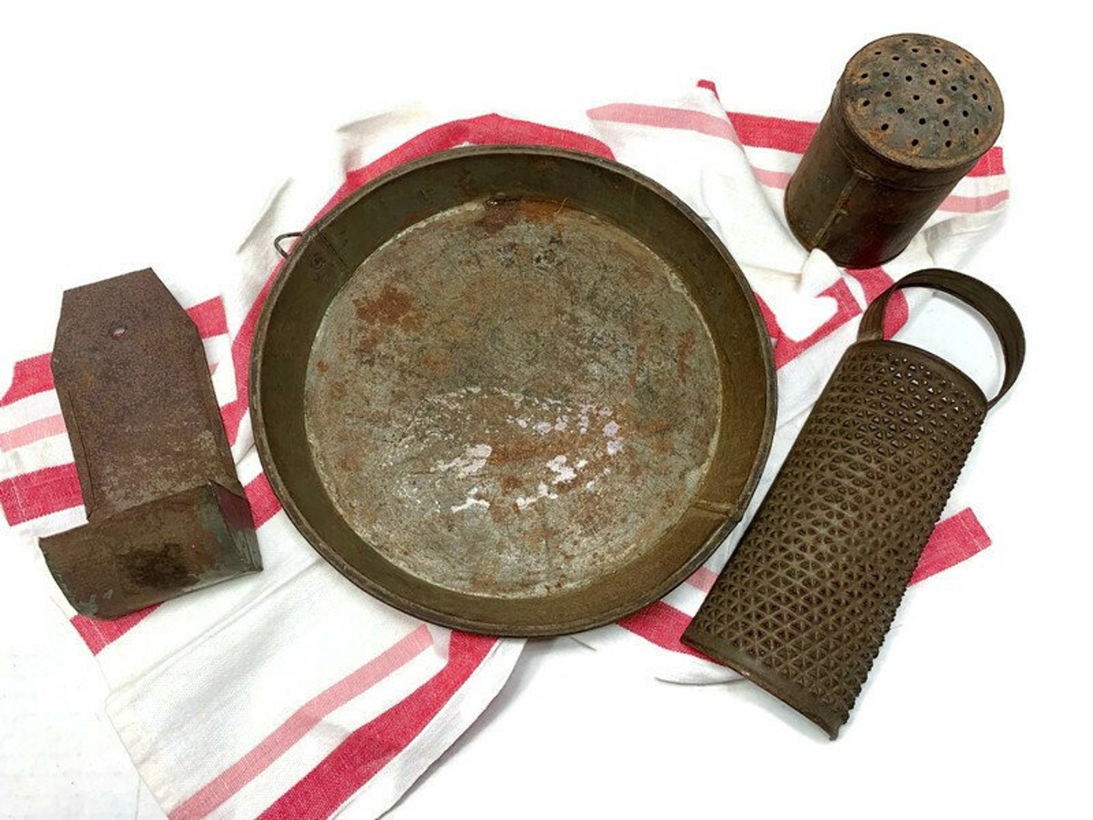 Antique Primitive Tinware Collection Rustic Farmhouse Kitchen | Etsy