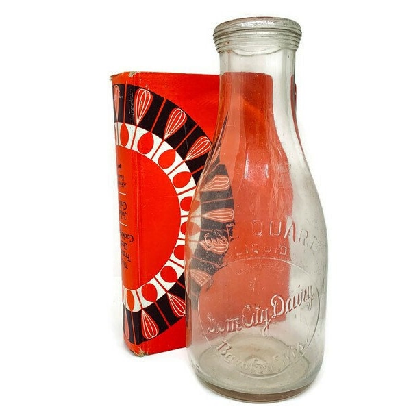 Vintage Quart Milk Bottle - Etsy