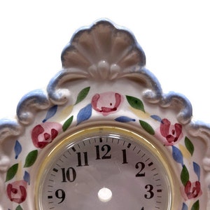 Vintage Floral Ceramic Clock Face: Mantel Tabletop Decor - Etsy