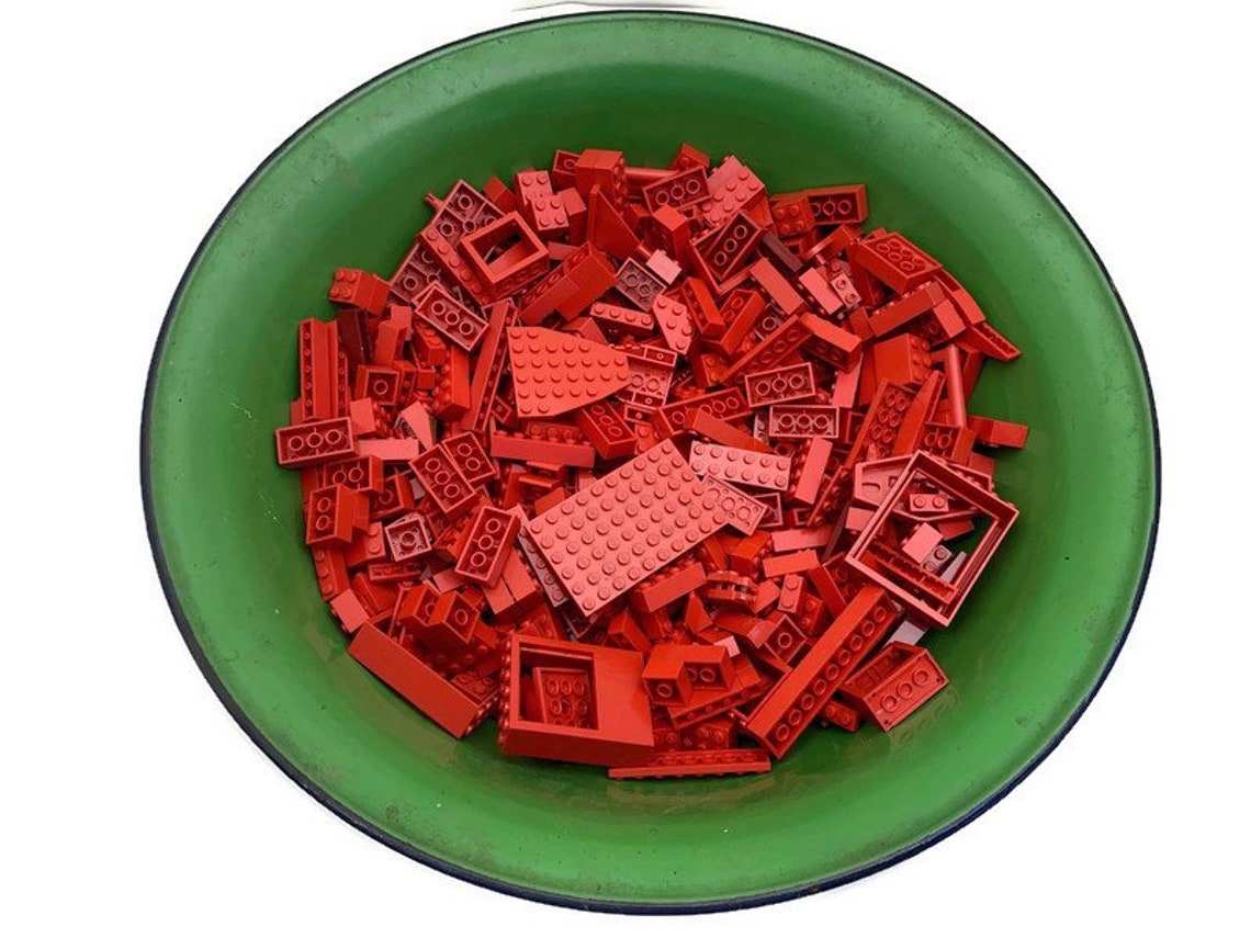 2 Pounds Red Legos, Lego Pieces With Tiles, Bricks, Plates & More - Etsy