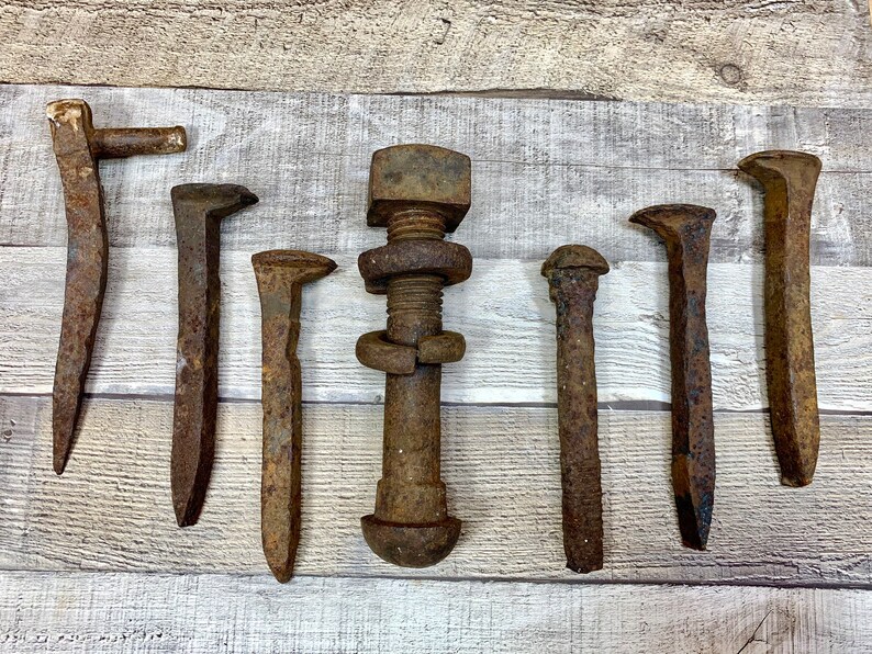 Antique Railroad Bolts & Spikes Vintage Blacksmith Hardware - Etsy